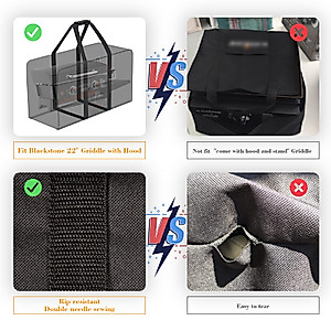 22 inch Griddle Carry Bag for Blackstone 22 inch Griddle with Hood Lid and Stand,Fits Blackstone 22 inch &17 inch Tabletop Griddle with Hood and Stand,22” Griddle bag Heavy Duty 600D Waterproof