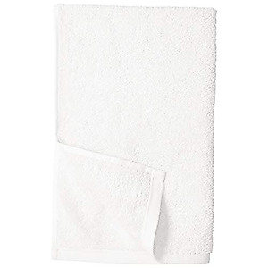 Amazon Basics Fast Drying, Extra Absorbent, Terry Cotton Washcloths, White - Pack of 24 & Cotton Hand Towels, White - Pack of 12