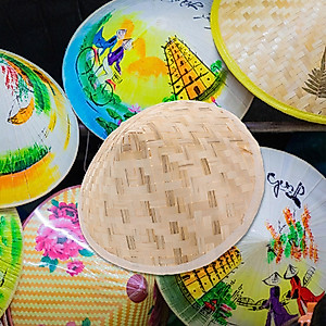 Hat for Men 1pc Bamboo Hat Vietnamese Hat Mens Panama Straw Hat Ladies Straw Hats for Summer Mens Panama Hats Straw Sun Hats for Women Photography Prop Hand-Knitted Hat Asia