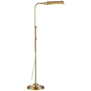 360 Lighting Culver Traditional Pharmacy Floor Lamp Standing LED Adjustable Height Plated 57" Tall Aged Brass Metal Shade Pole Light for Living Room Reading House Bedroom Home Decor