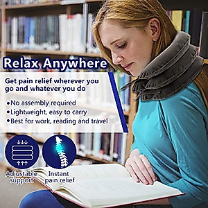 S Cervical Neck Traction Device for Instant Neck Pain Relief - Inflatable & Adjustable Neck Stretcher Neck Support Brace, Best Neck Traction Pillow for Home Use Neck Decompression