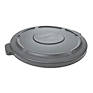 Rubbermaid Commercial Products FG260900GRAY Brute Heavy-Duty Round Trash/Garbage Lid, 10-Gallon, Gray