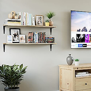 Wallniture Arras Floating Shelves for Wall Storage, Bookshelf Living Room Decor, Bedroom & Kitchen Organization, Bathroom Shelves, 36" Wall Shelf Set of 2