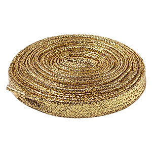 Santimon Metallic Glitter Flat shoelaces Colorful Fashion 2 pairs for Canvas Sneaker Athletic Shoes Light Gold 51"