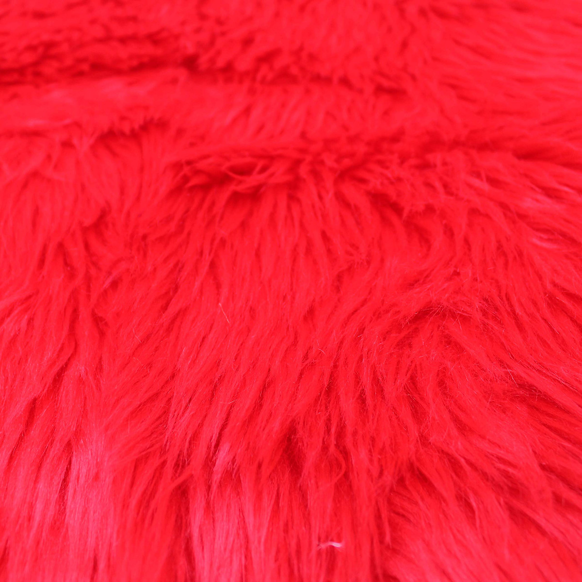 Stylish Fabric 60" Wide 1-2 Inches Long Pile Luxury Shag Fur (Red, 1 Yard)