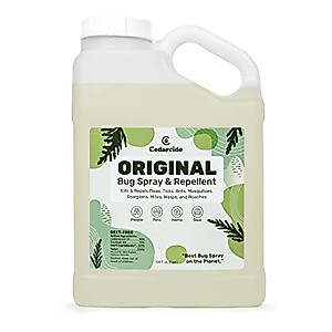 Cedarcide Original Bug Spray | Repel & Kill Fleas, Ticks, Mosquitoes, Mites, Ants & Chiggers | for use on People, Pets & Home | Natural Cedar Oil | Eco-Friendly | Gallon