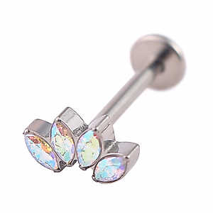 ShineYingTi 16g Titanium Labret Studs 16G Lip Piercing Internally Threaded Medusa Ring Cartilage Monroe Helix Piercing Jewelry 35-AB