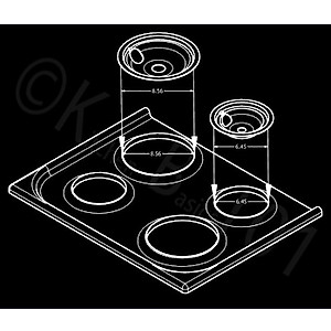 KITCHEN BASICS 101 Made in the USA WB31M20 WB31M19 Replacement Range Cooktop Porcelain Drip Pans for GE 2 6-Inch & 2 8-Inch Pans, 4 Pc