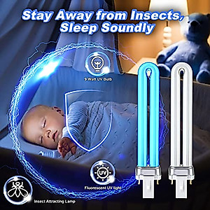 Kittmip Bug Zapper Replacement Bulb 21050 9w UV Bulb U Shaped Twin Tube Ultraviolet Mosquito Killer Lamp Bulb (3 Packs)