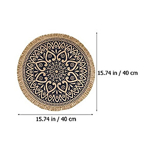 VOSAREA Desk Decor Desk Decor Decorative Place Mat 1Pc Jute Table Mat Stylish Cup Mat Photo Prop Household Linen Cloth Table Mat Round Placemat Rustic Home Decor Rustic Home Decor