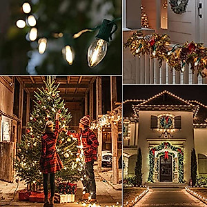 C7 LED Replacement Christmas Light Bulb, 25 Pack C7 Shatterproof LED Bulbs for Christmas Outdoor String Lights, E12 Candelabra Base, Commercial Grade Holiday Bulbs, Warm White