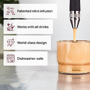 Hatfields London, NitroPress Nitro Cold Brew Maker and Dispenser | Nitro Cold Brew Coffee Maker Gift Set with 40 Nitro Chargers, for At-Home Nitro Coffee