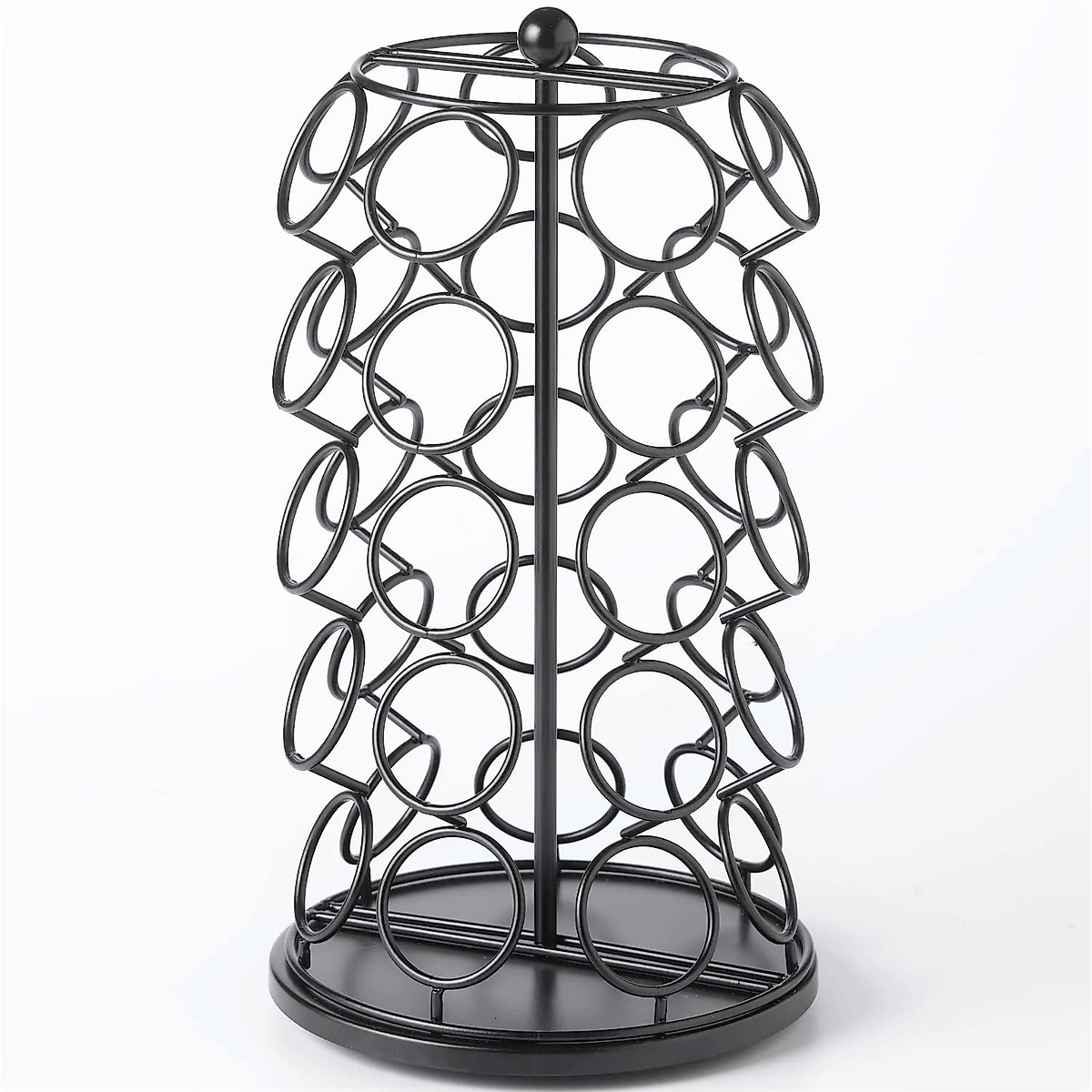 Nifty Coffee Pod Carousel – Compatible with K-Cups, 35 Pack Storage, Spins 360-Degrees, Lazy Susan Platform, Modern Black Design, Home or Office Kitchen Counter Organizer