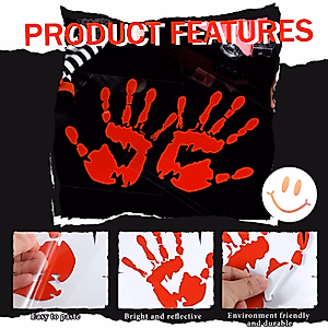 Sabary 2 Pcs Wave Stickers Wave Sign Decal Compatible with SUV Off Road Vehicle for Automobile Hand Stickers Car Decoration for Rearview Mirror Left Right(Red)