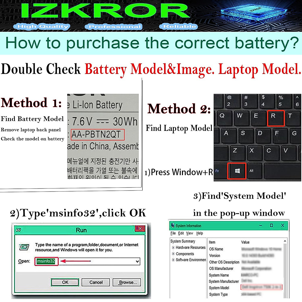 IZKROR AA-PBTN2QT 30Wh 3950mAh Battery Replacement for Samsung Notebook 9 900X3N-K03 900X3N-K04 NP900X3N NP900X3N-K01HK NT900X5Y NT900X5Y-A59A NT900X3N NT900X3Y NT901X5N NT900X5Y Series 7.6V