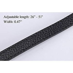 VanEnjoy Full Grain Leather Adjustable Replacement Strap Cross Body Bag Purse, 26-51 inch Gold Hardware 1.2 CM Width (Blue-Silver Buckles)