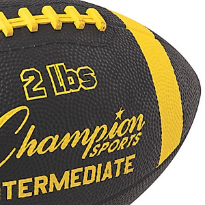 Champion Sports Intermediate Size 2lb Weighted Training Football, Yellow/Black