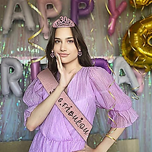 30th Birthday,30th Birthday Tiara and Sash,30 and Fabulous Sash,30th Bday Crown for Women,Gift for 30 Year Old Woman,30th Birthday Party Supplies,30th Birthday Decorations for Women,30th Bday Favor