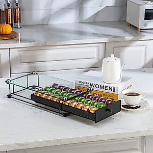 ZCDCP Nespresso Vertuo Pod Holder Coffee Capsule Holder Drawer Black 30 Pods