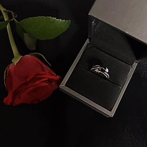 CEGANA,925 Sterling Silver Hug Rings for Women, Adjustable Band Jewelry,Gift for Teen Girls Couples Hugging Hand Rings Silver Plated for Woman