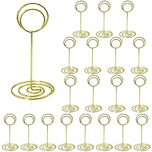 RONTEDA Table Number Holders 20Packs - 3.35 Inch Table Number Stands Place Card Holder for Wedding Party Graduation Reception Restaurant Home Photo Picture Office Memo (Gold, 3.35")