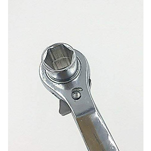 FORSUN 2 in 1 Scaffolding Podger Ratchet Wrench Site Ratcheting Socket Spanner Tool 19mm/22mm Silver