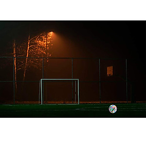 GLOS Glow Reflective Size5 Soft Leather Soccer Ball-Light Up in Camera Flash,for Adults. (Neon, Size 5)