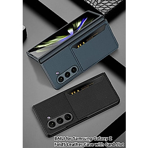 BAILI for Samsung Galaxy Z Fold5 Leather Wallet Case,Galaxy Z Fold 5 Case with Card Slots,Galaxy Z Fold 5 Case with Card Holder,Military Grade Drop Protective Cover for Fold5-Wine Red