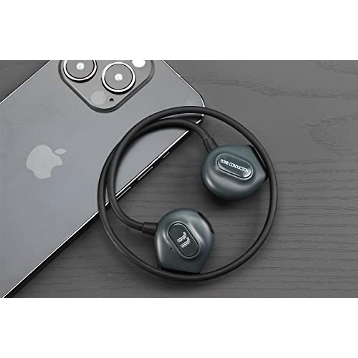 ULlife Me-300S: Lightest Foldable Bone Conduction Headphones, Waterproof Open-Ear Bluetooth Sport Headphones, Foldable Wireless Earphones for Workouts and Running, Built-in Mic, with Ear Hooks (Black)