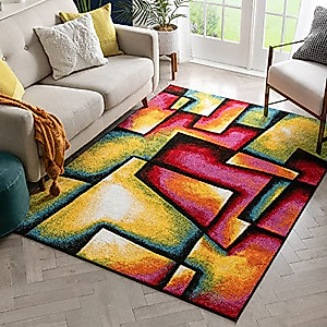 Well Woven Fortuna Boxes Multi Hand-Carved Abstract Geometric Pattern Area Rug 8x10 (7'10" x 9'10")