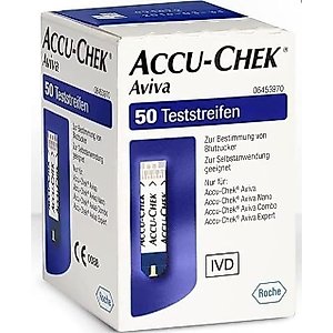 Test Strips(Sugar Test Strips) for A-Viva Glucometers Only. Sugar Test Strips 50 Strips, (White)