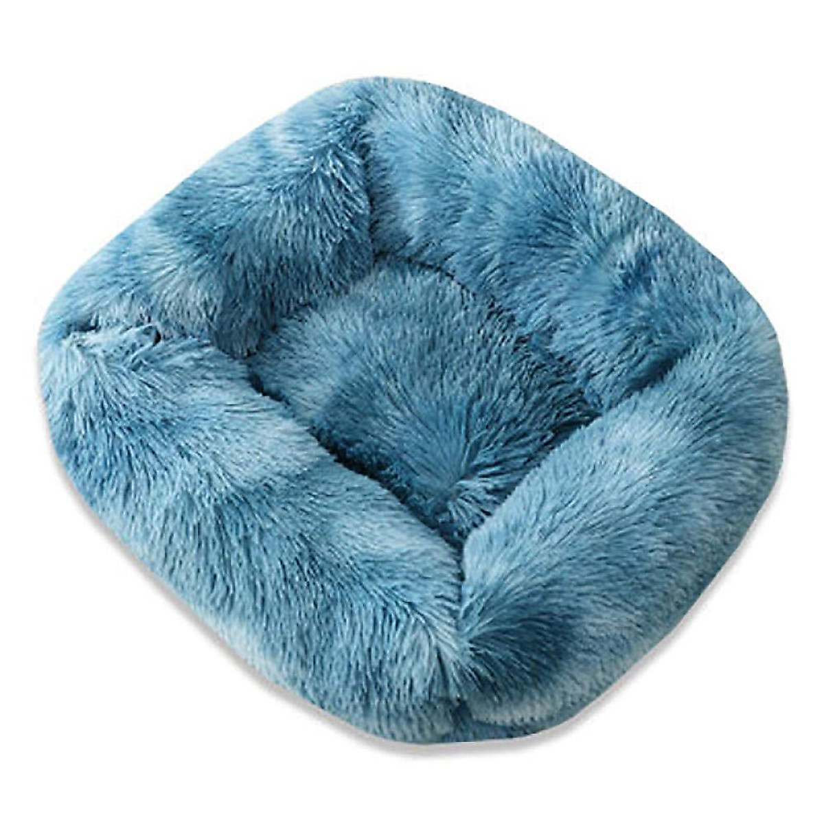 Bed Xs Size Warm Winter Square Super Soft Sleeping Dog Bed Long Plush Washable Cat Mat Basket Puppy House 1Pcs Colorful Blue