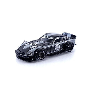 True Scale Miniatures Model Car Compatible with 1:64 Nissan Fairlady Z Kaido GT 95 Drifter V1 Black Grey Limited Edition 1/64 Diecast Model Car Kaido House KHMG079