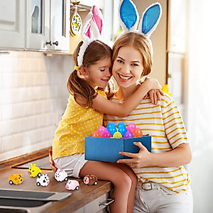 Evoio 12 Pack Easter Eggs Prefilled with Pull Back Cars, Mini Little Vehicles Car Toys for Easter Party Favors, Easter Basket Stuffers, Easter Egg Pinata Fillers, Goodie Bags Fillers, Classroom Prizes