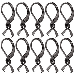 Beebeecraft 1 Box 50Pcs Pendant Clasp Earring Hooks Stainless Steel Leverback Earring Findings Black Earring Supplies for Jewelry Making