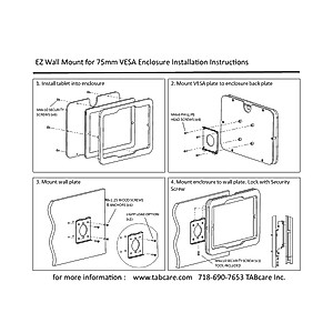 TABcare Security Anti-Theft Acrylic Case for MS Surface Go 1 2 3 as Kiosk, POS, Store, Show Display. Configured as VESA, Wall Mount, Desktop Stand (Black, Wall Mount)