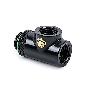 Bitspower T-Block Rotary Fitting, Matte Black