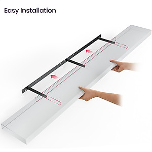 Ballucci Floating Shelves for Wall, 60" Wood Wall Shelf Set of 2, with Invisible Brackets for Bathroom, Living Room, Bedroom, Kitchen, Nursery, 8" Deep, White