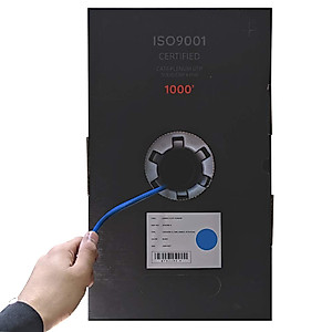 ATS Cables | CAT6 Plenum (CMP) Cable 1000FT | Network Analyzer Test Passed | 23AWG 4Pair, Solid 550MHz Ethernet Cable 10Gigabit UTP, Available in 9 Colors (1000ft, Blue)