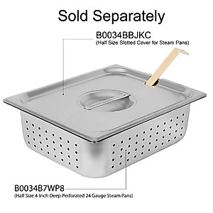 Excellante Half Size 4-Inch Deep Perforated 24 Gauge Steam Pans