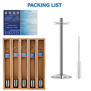 BAOSHISHAN Zahn Cup Viscosity Cup Kit #1 to #5 Dip Type 44ml Stainless Steel Viscometer Flow Cup with Bracket and Brush