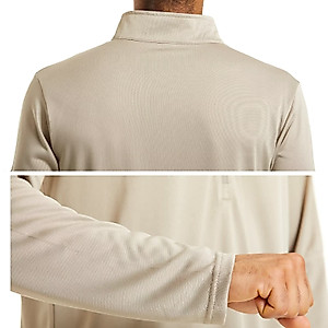 MAGCOMSEN Men's Long Sleeve Active Zipper Shirts Quick Dry Half-Zip Pullovers Tactical Shirt Athletic Shirts for Men Running Shirts Gym Shirts Black