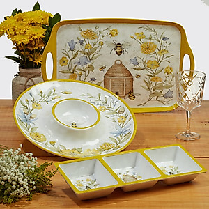 Certified International Bee Sweet 9" Melamine Salad/Dessert Plates, Multicolor, Medium, Set of 6