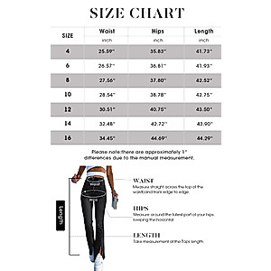 Jauoop Women's High Waist Bootcut Jeans Split Hem Straight Leg Skinny Denim Pants with Pockets Light Blue