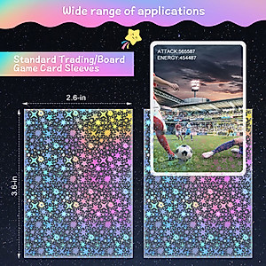 200 PCS Star Laser Flashing Trading Card Sleeves, Holographic Photocard Sleeves Kpop Card Protector for Cards Sports Cards