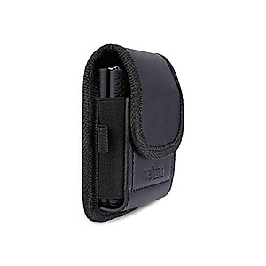 BELTRON Leather Pouch for Galaxy Z Flip (F700/F707), Galaxy Z Flip 3 (F711), Galaxy Z Flip 4 (F721), Motorola RAZR 4G, Motorola RAZR 5G with Heavy Duty Belt Loop, Metal Belt Clip & Dual Magnet Closure