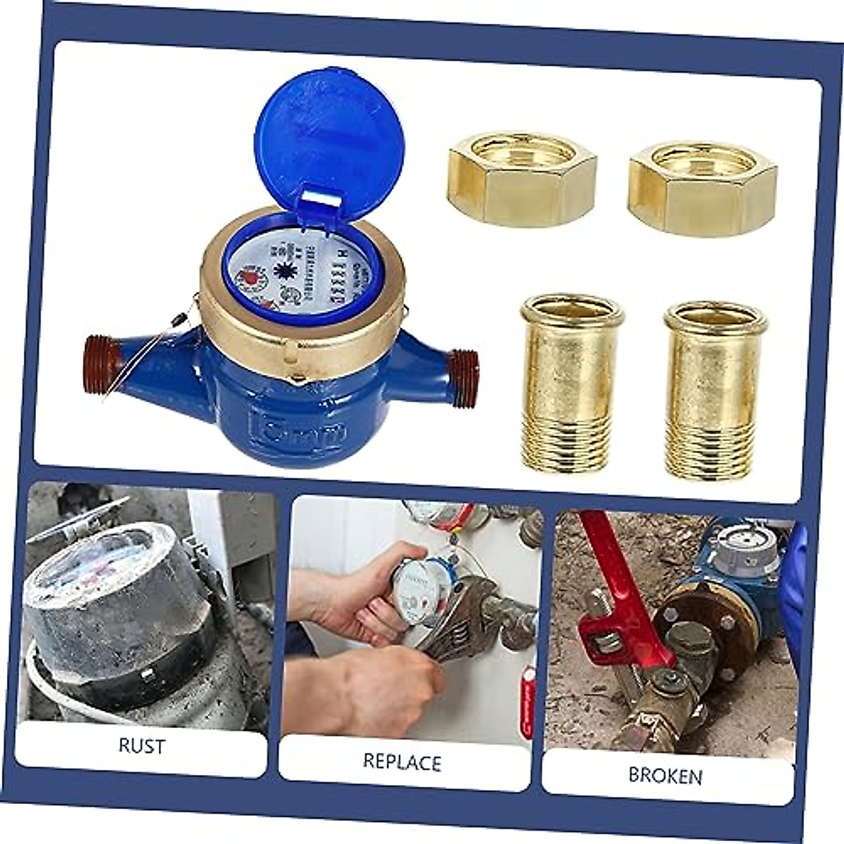 FUNOMOCYA Water Flow Meter Dn15 Water Tablw Water Table Water Tabke Rit Synthetic Water Tablr Water Meter
