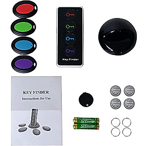 JTD Wireless RF Item Locator/Key Finder with LED flashlight and base support. With 4 Receivers Key Finder-Wireless key RF locator, Remote Control, Pet, Cell, Wireless RF Remote Item, Wallet Locator. (4 Receivers)