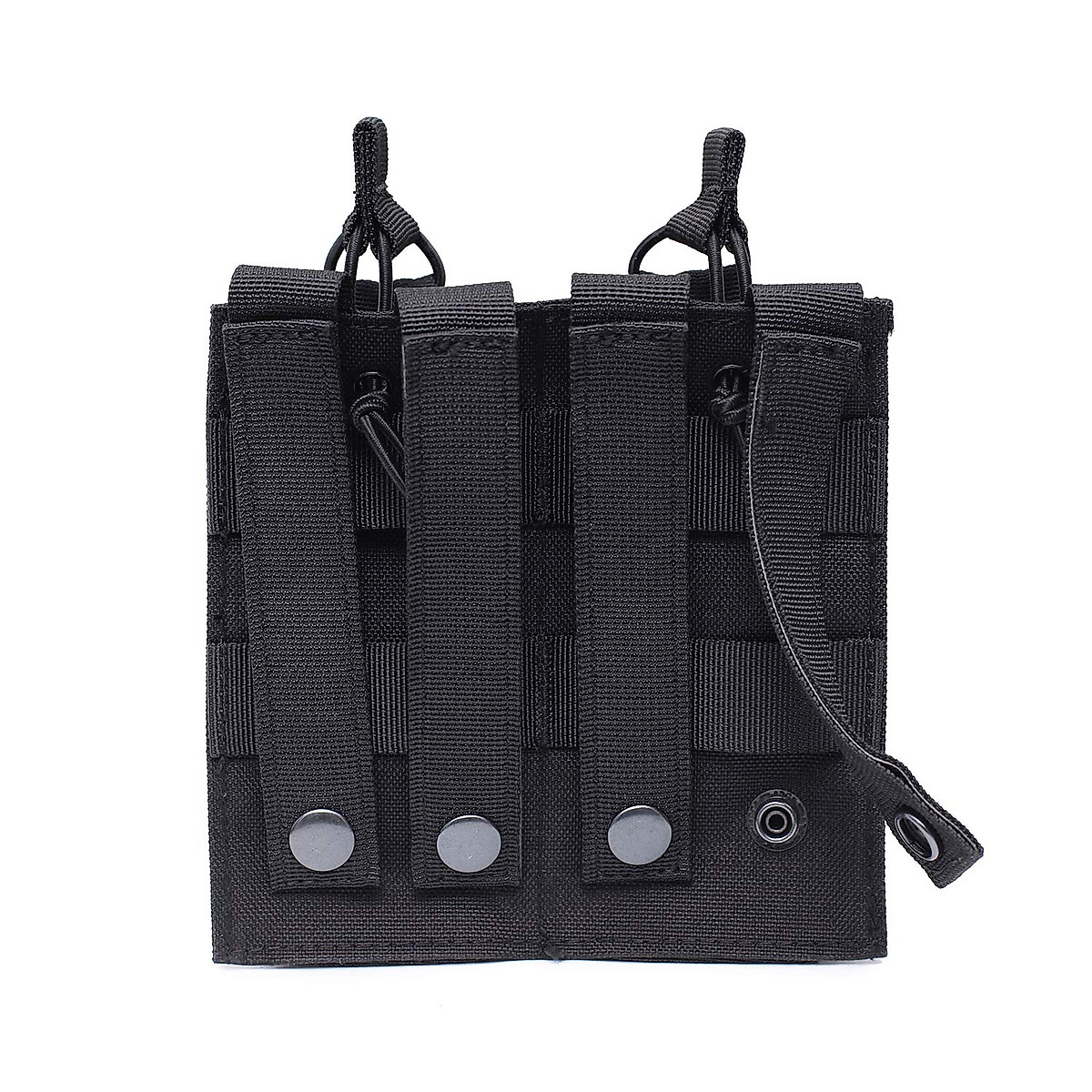 Double Mag Pouch Molle Open-Top Double Magazine Pouch for M4/M16/AR/AK Rifle Magazines (Black)