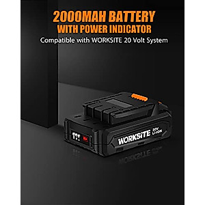 WORKSITE Cordless Drill/Driver Kit, 20V MAX 3/8" Compact Drill Set with 2.0A Battery, Charger, 309 In-lbs Max Torque, 24pcs Accessories for Drilling Wood Metal